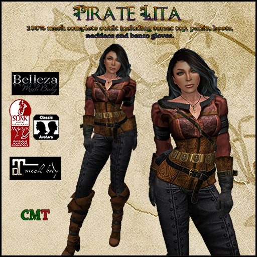 Second Life Marketplace Pirate Lita Rose